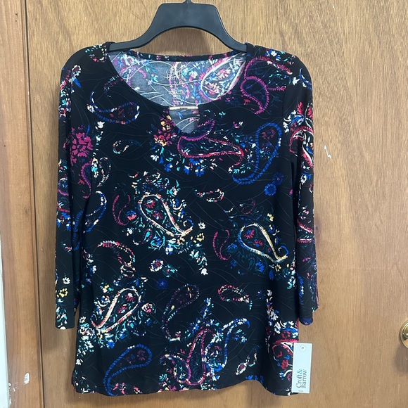 croft & barrow | Tops | Croft Barrow Black Paisley Womens Blouse | Poshmark